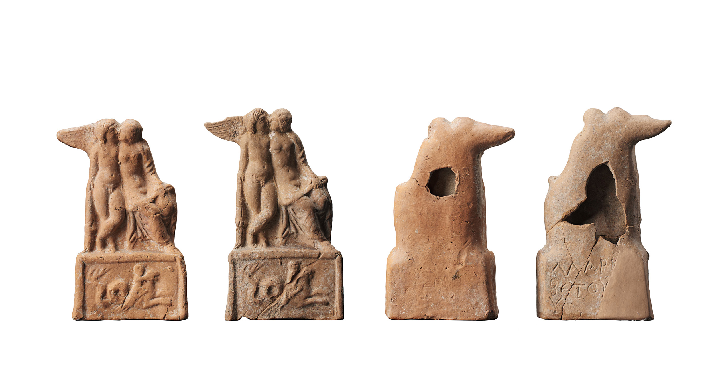 Terracotta group of Eros and Psyche - CANELLOPOULOS MUSEUM